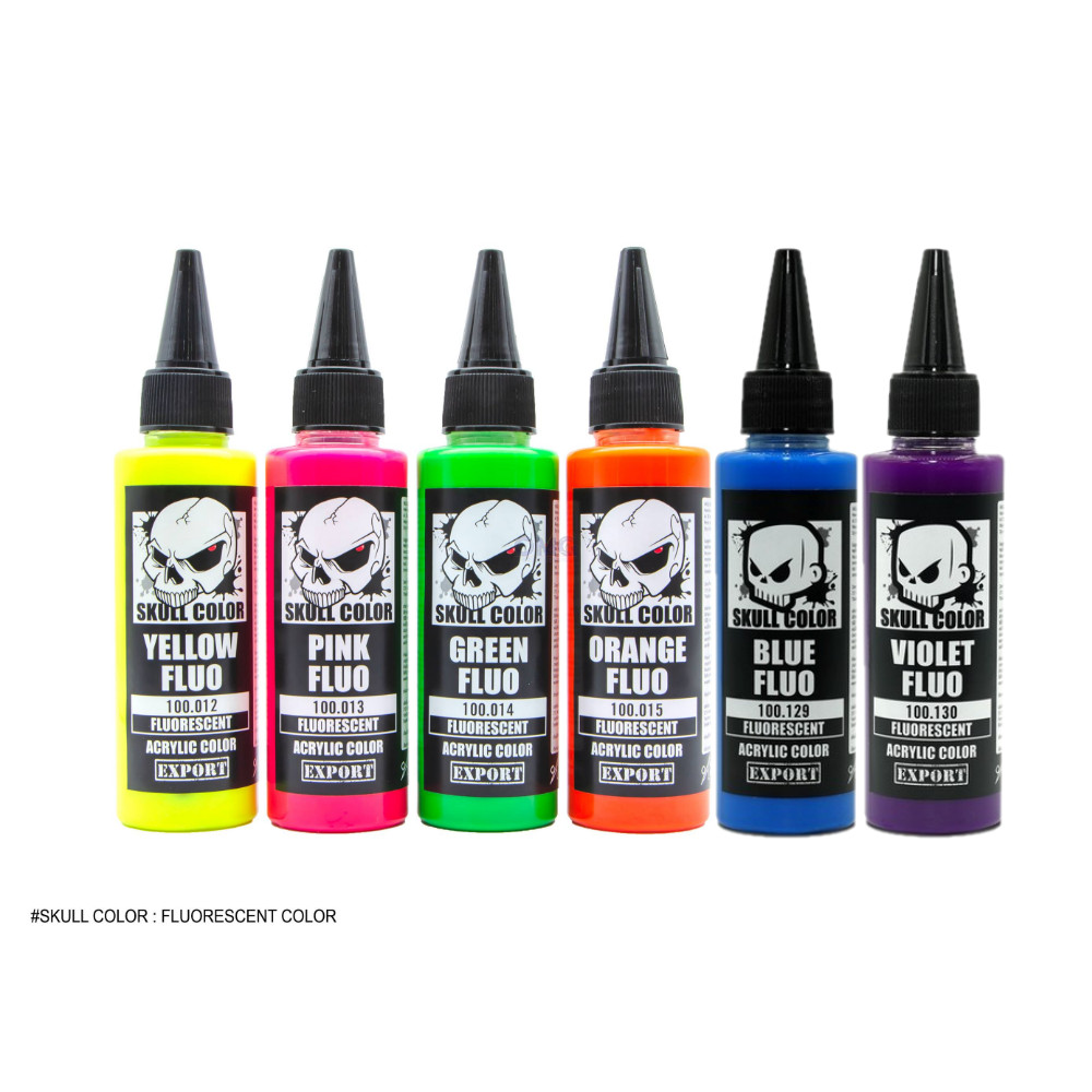 012-015 129-130 Paint Skull Color Fluorescent Color Series Airbrush pre ...