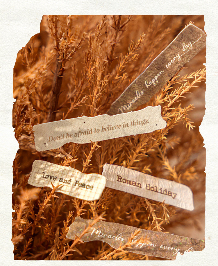 Scrambled Heart Series Vintage English Text Label Sticker Creative DIY ...