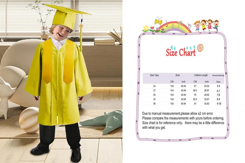 RAN Graduation Cap and Gown Set Graduation Attire Kids Graduation Robe ...