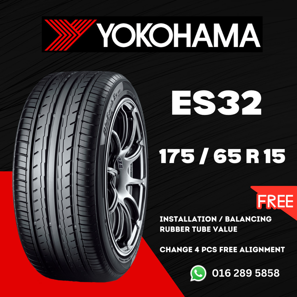 1756515 175 65 15 175/65R15 175-65-15 YOKOHAMA BLUEARTH ES32 Car Tyre Tire (FREE INSTALLATION ...
