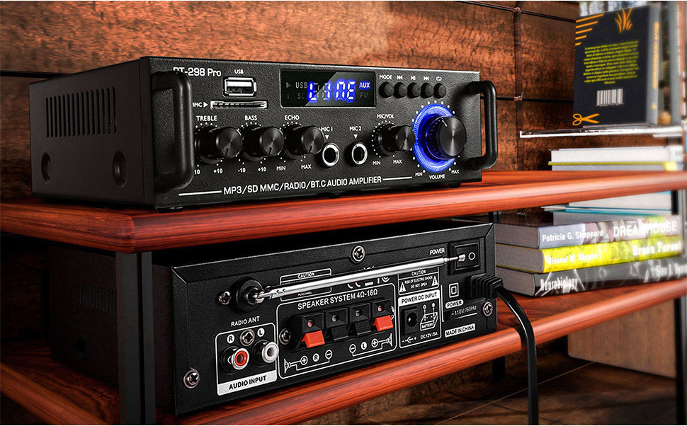 400W Mini Car Amplifier 2.0 12V Power Amplifier with Bluetooth Speaker ...