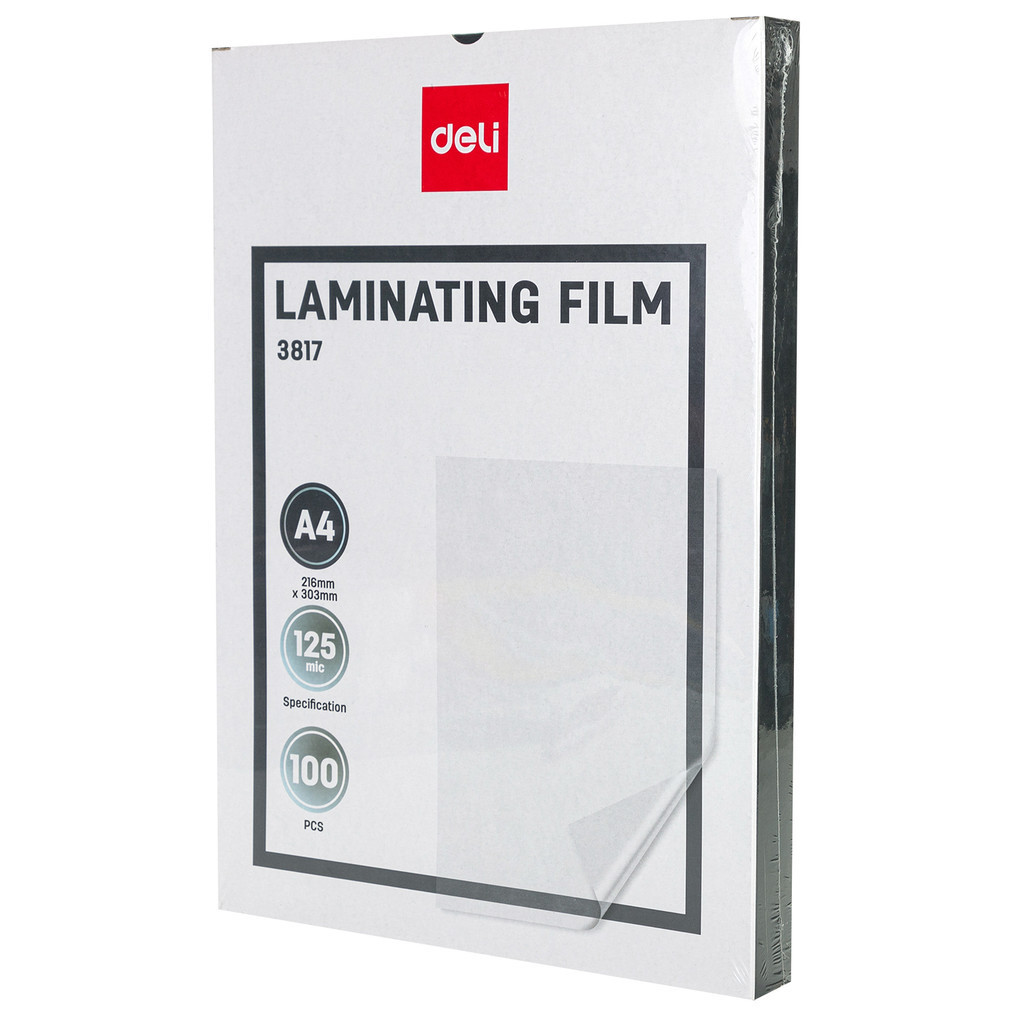 Deli Laminator Film A4 Hot Laminating Refill Transparent Universal 80mic 125mic 100pcs E3817 ...