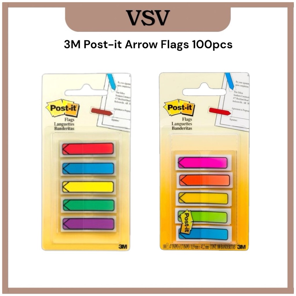 3M Post-it Arrow Flags 100pcs (684-ARR) Sticky Index Tabs | Shopee Malaysia