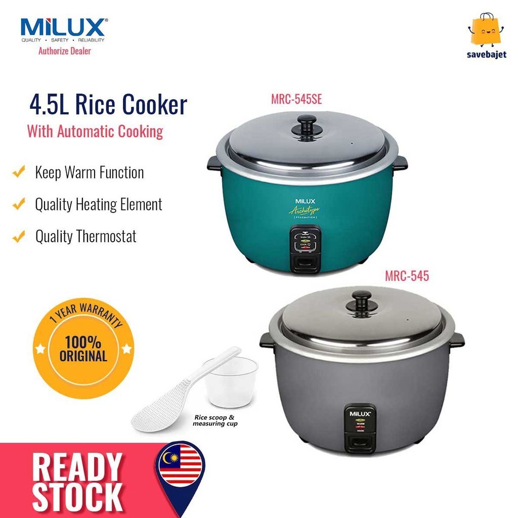 MiLUX Periuk Nasi Elektrik Commercial Electric Rice Cooker (4.5L) MRC ...
