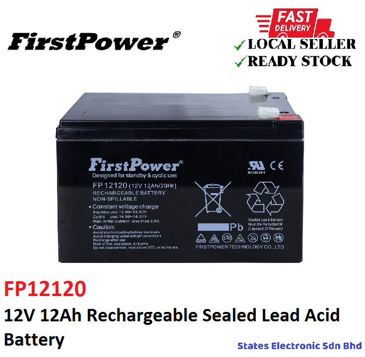 Genuine FirstPower 12V 12Ah Rechargeable Sealed Lead Acid Battery ...