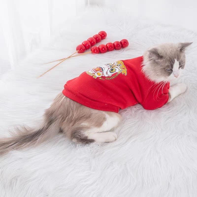🐱🐶【READY-STOCK】CNY Premium Chinese New Year Costume Cloth Pets Chinese ...