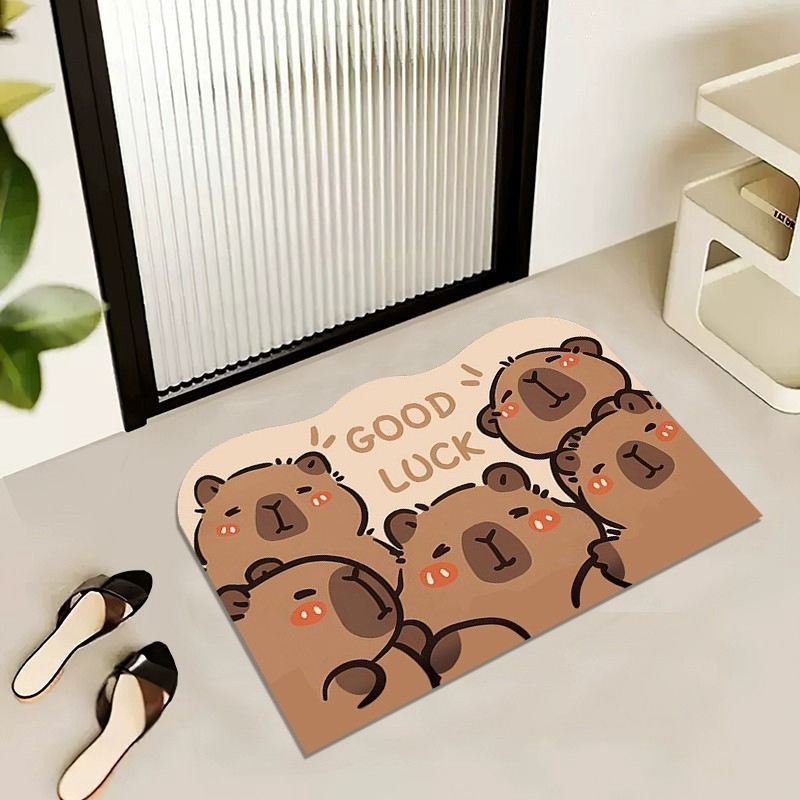 Cute Capybara Floor Mat Living Room Carpet Bathroom Entrance Anti-slip ...
