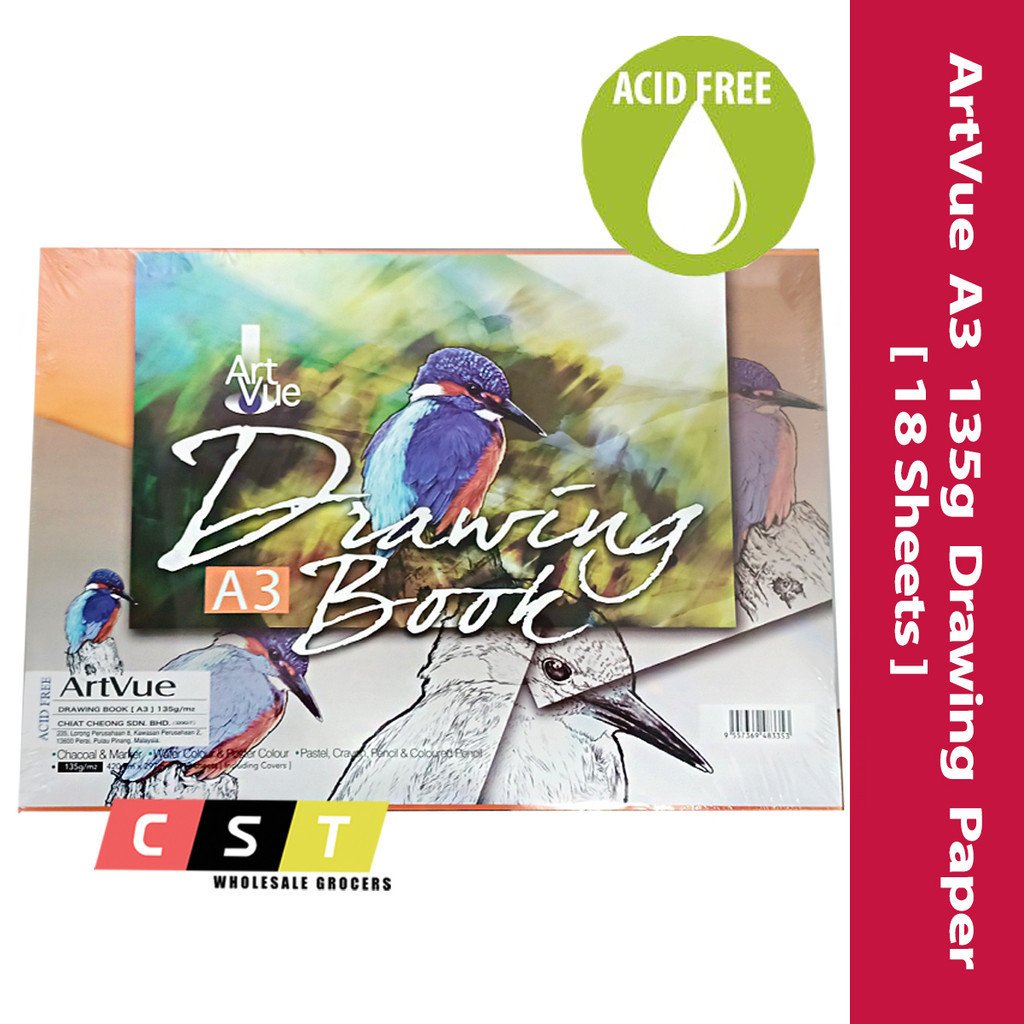 ArtVue 135g A3 Art Drawing Paper / Block [18 Sheets] | Shopee Malaysia