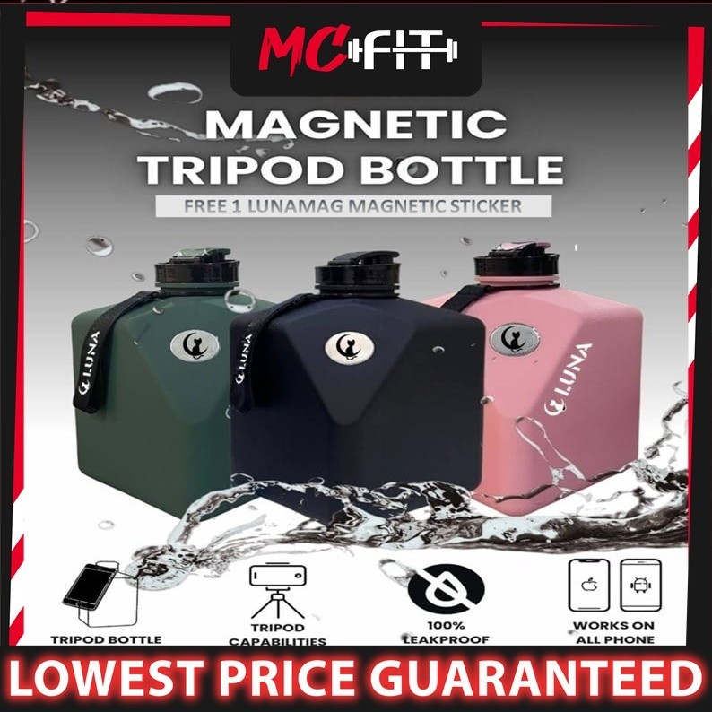 MCFIT LUNA BOTTLE 2.7L ONYX Oversized Magnetic Tripod Water BOTOL ...