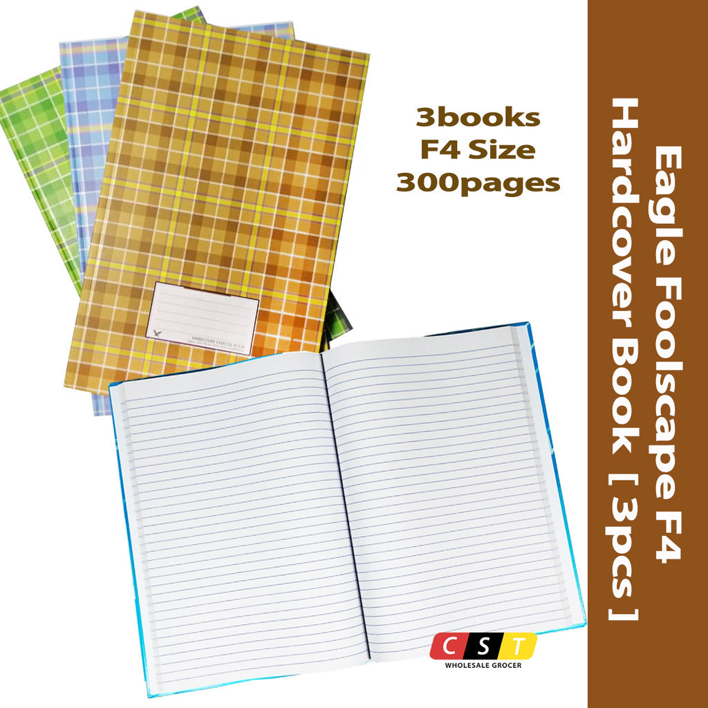 Eagle 300pgs F4 Hard Cover Foolscap Exercise Books (3 Books/Pkt ...