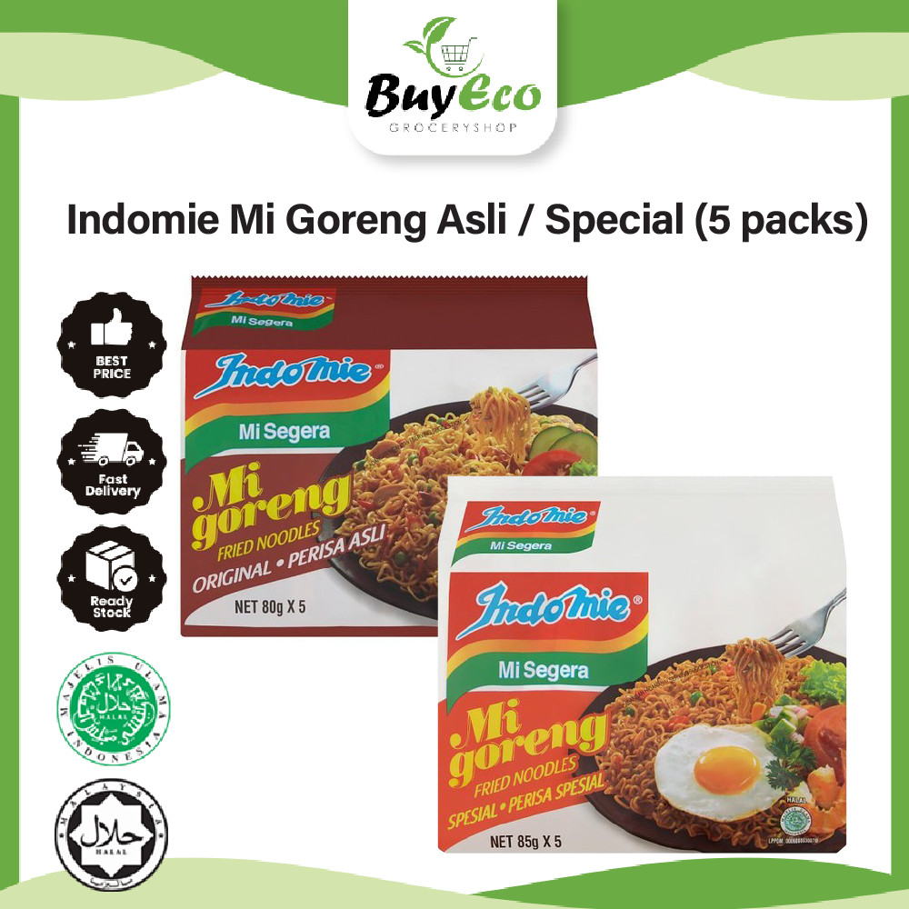 Indomie Mi Segera Mi Goreng (Asli 80g x 5 / Special 85g x 5) | Shopee Malaysia