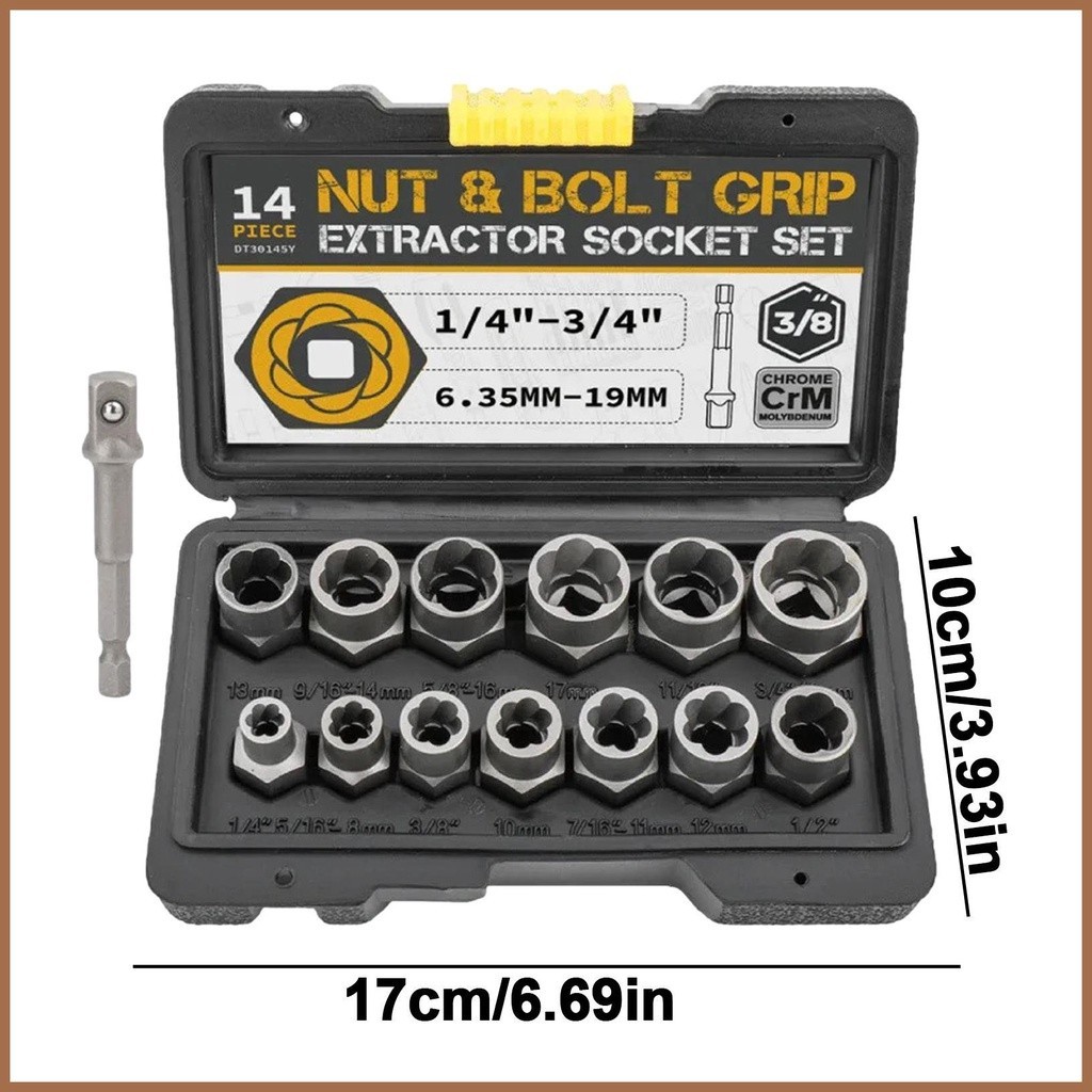 Broken Nut Remover Broken Bolt Tool Bolt Extractor Socket Set For Home ...