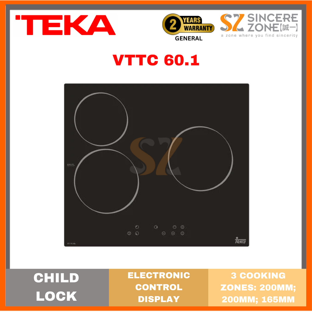 TEKA VTTC 60.1 Ceramic Hob with Aluminium Frame and Touch Control Panel ...