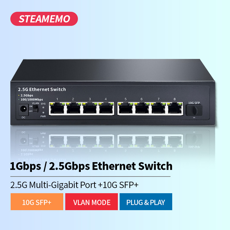 STEAMEMO 2.5G 8 Port Ethernet Switch Desktop Network switch Gigabit ...