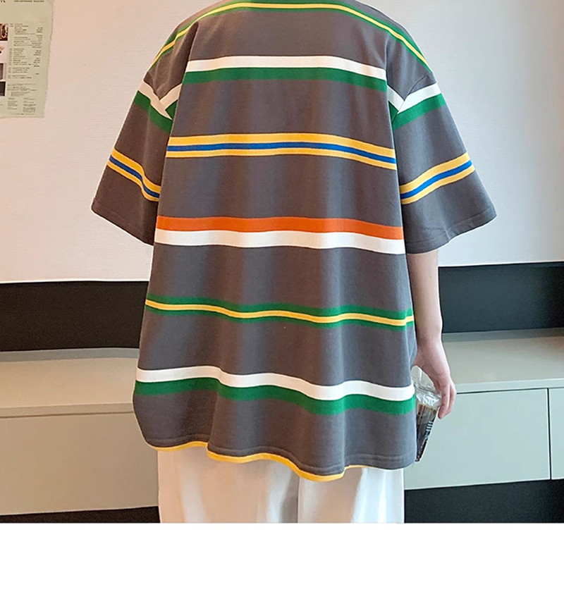 Extra Large American Striped polo Shirt Short-Sleeved Men's Women's All ...