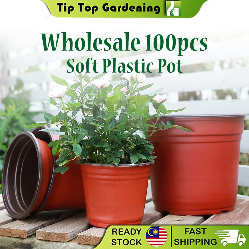 Wholesale 100pcs Ultra Thin Soft Plastic Pot Disposable Nursery Pots ...