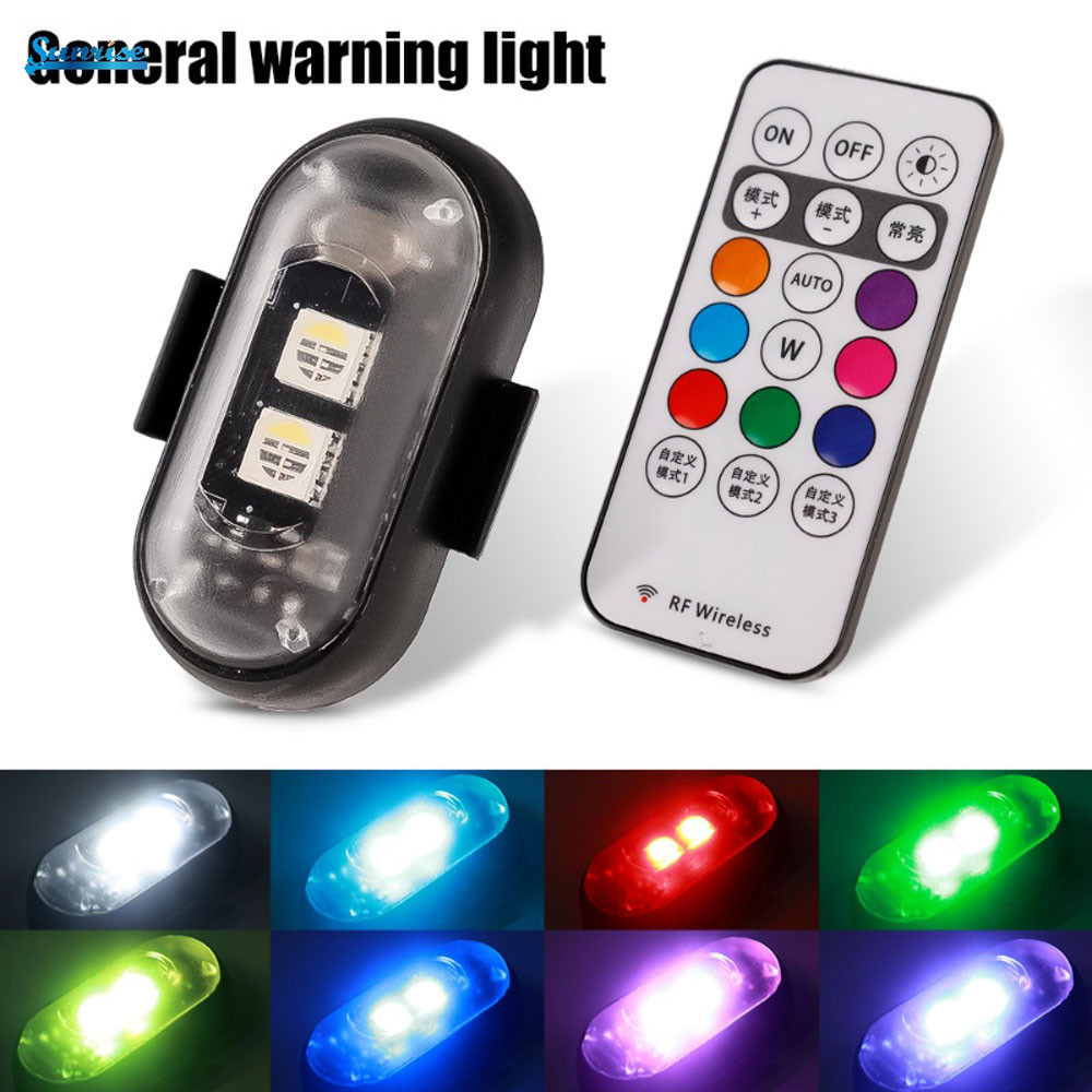 6Pcs Wireless USB Rechargeable Remote Control LED Anti-collision Safety ...
