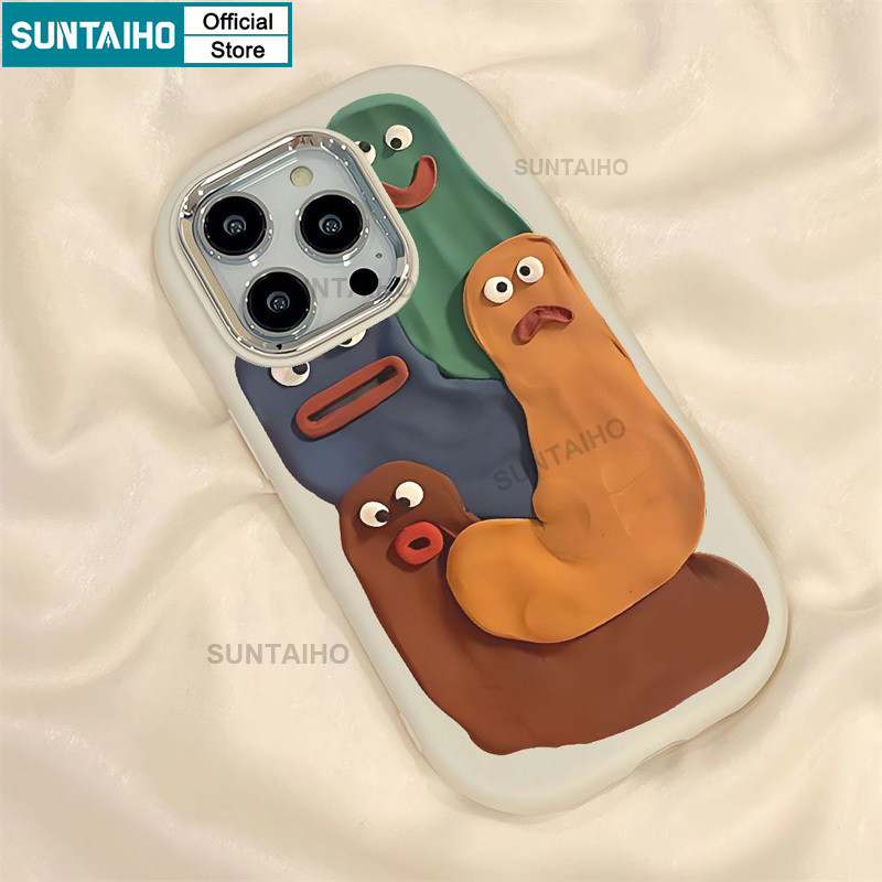 Suntaiho Funny Creative Plasticine Bug Pattern Phone Case for Iphone 15 ...