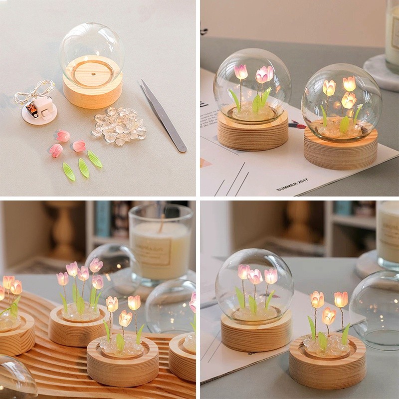 DIY Handmade Light Ins Tulip Night Light Gift Fairy Light DIY Material ...