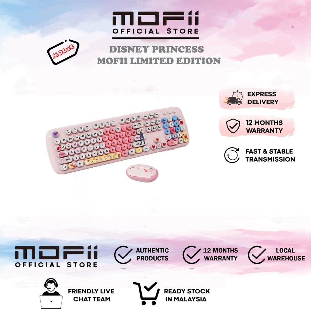 Mofii Limited Crossover Disney Princess Wireless Keyboard Mouse Set Office Pc Typo T Laptop