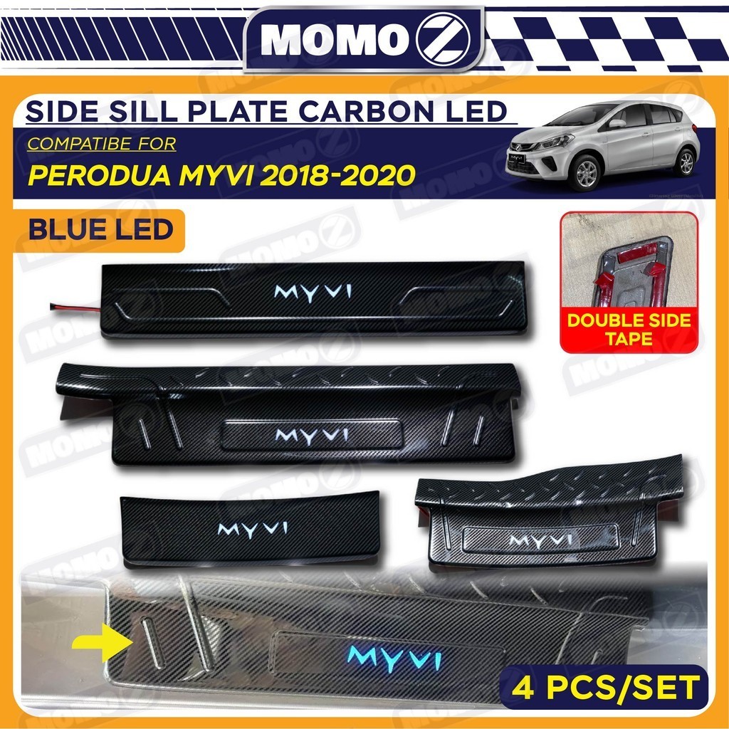 Car Perodua Myvi 2018-2020 Door Side Sill Step Protector Carbon Fiber ...