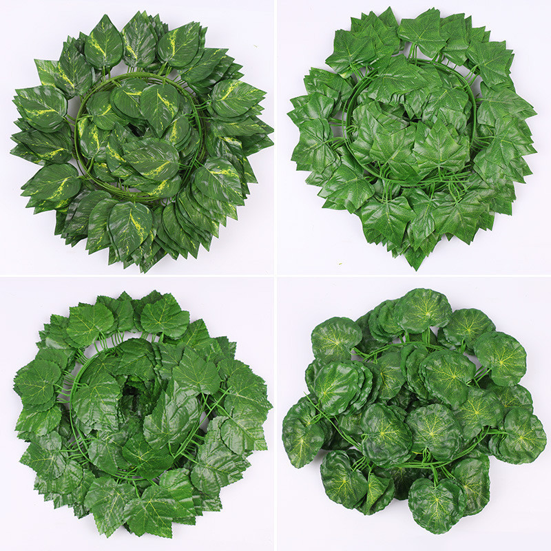 2.4 Meter Artificial Plant Large Green Plastic Fake Leaves Artificial ...