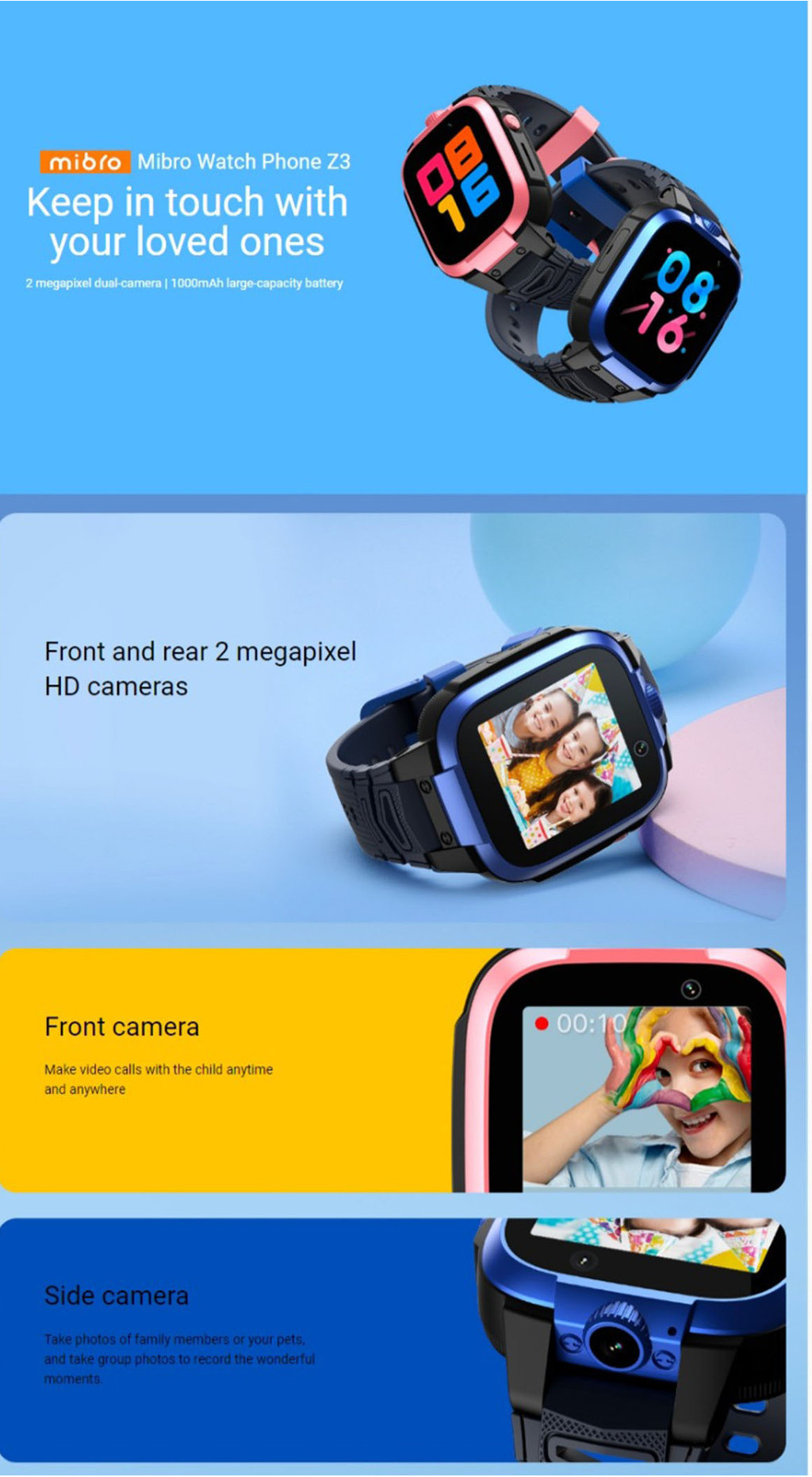 Mibro Watch Phone Z3 Smartwatch | 1.3" TFT Display | IPX8 Water ...