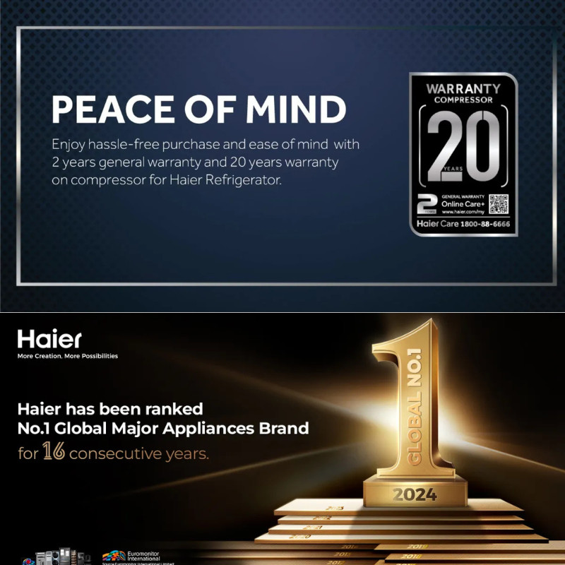 Haier HRF-IT540AG(GL)U1 540L 2-Door Twin Inverter Refrigerator Magic ...