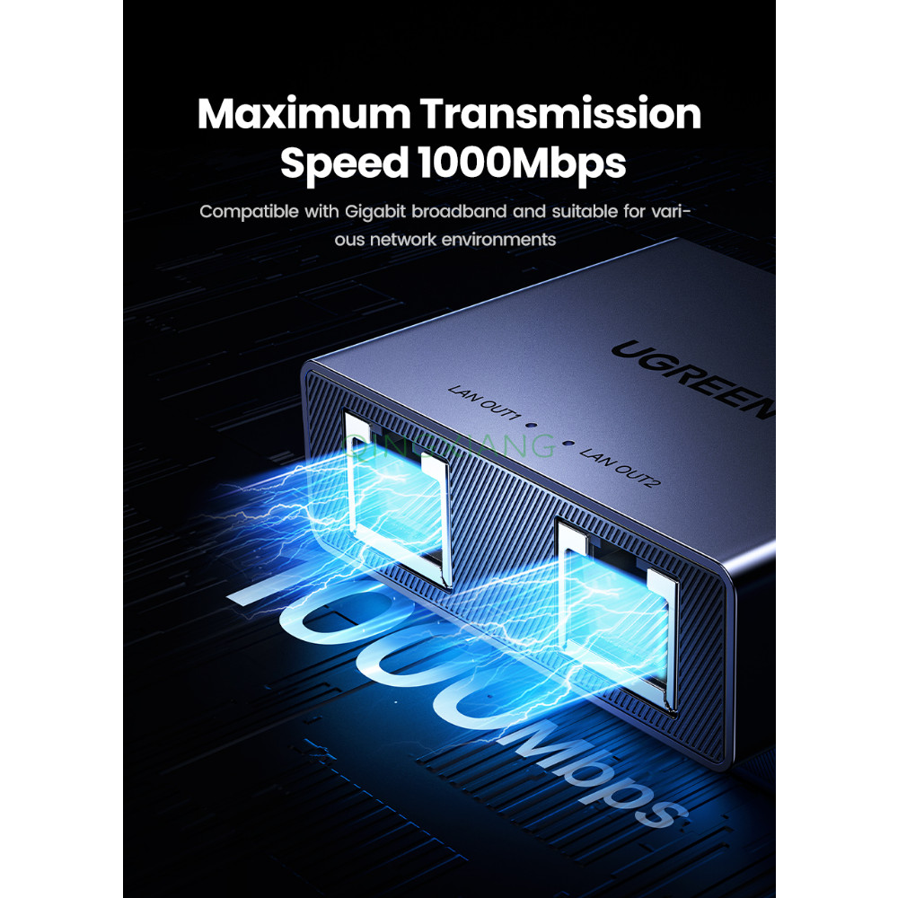 UGREEN 1000Mbps RJ45 Splitter 1 to 2 Ethernet Adapter Lan Connector ...
