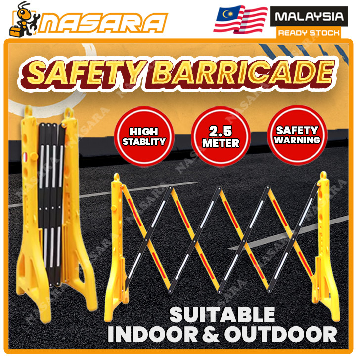 Nasara 2.5M Safety Barricade Divider Extendable For Road Barrier Safety ...