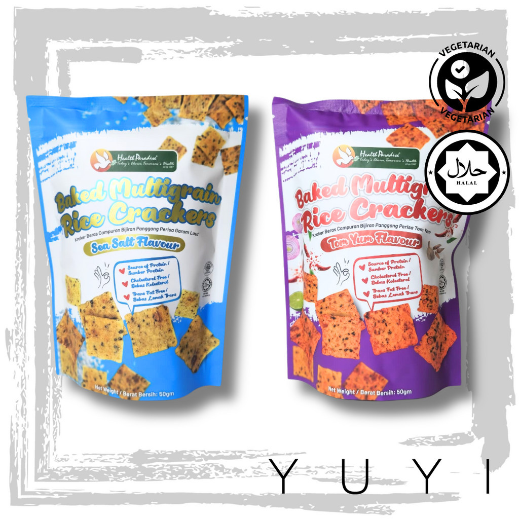 【Health Paradise】Baked Multigrain Rice Crackers - 50g | Shopee Malaysia