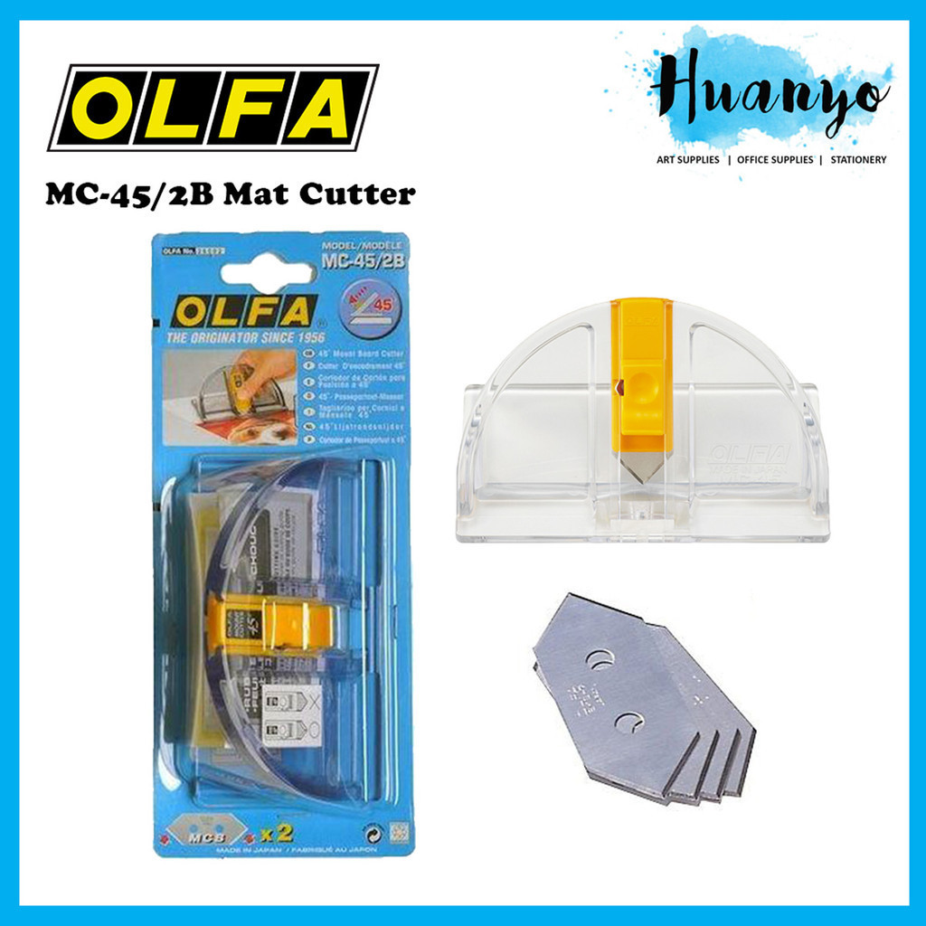 Olfa MC-45/2B Mat Cutter 45 Degree (With 2 Blades) For Hobby Craft & Utility (Blades Refill MCB ...