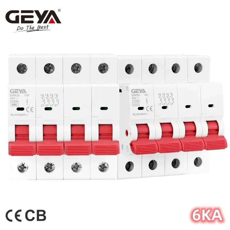 GEYA GYM10 Safety MCB 4Pole 6A 10A 16A 20A 25A 32A 40A 50A 63A 220V/400V Mini Circuit Breaker C ...