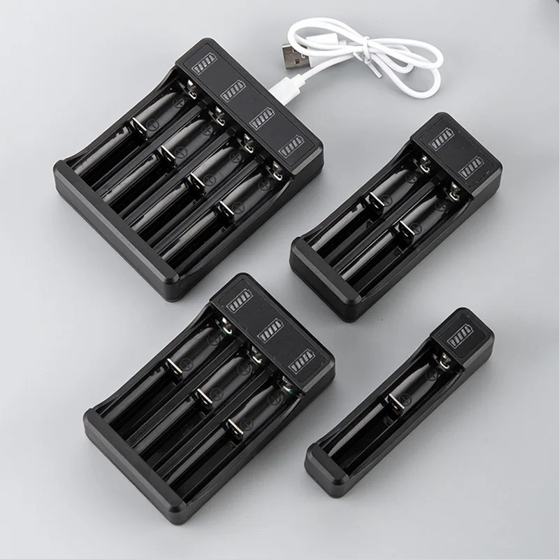 (Local Shipment) 4 Slots18650 Battery Charger With LED Indicator Cable ...