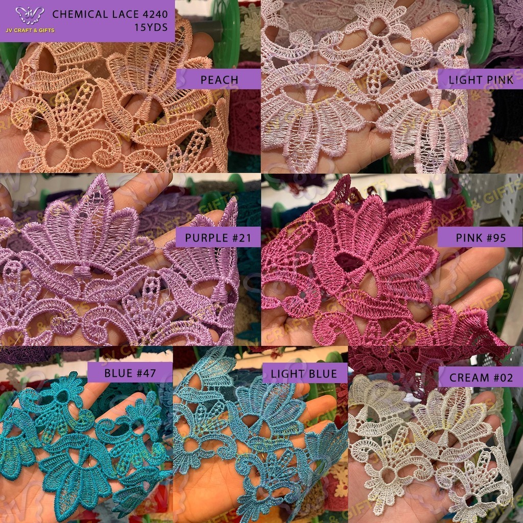 Border Cotton Lace By Meter | Chemical Lace | Border Lace Bunga Hiasan ...