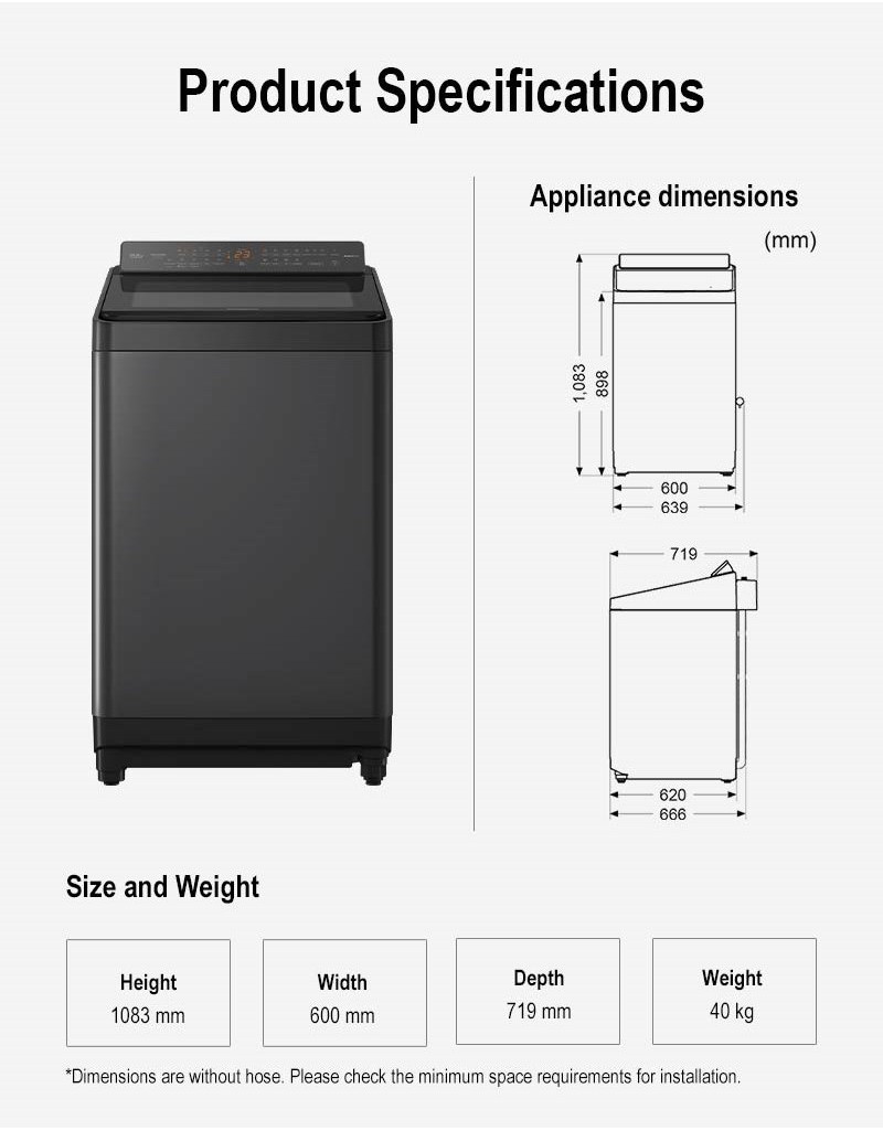 PANASONIC NA-FD135Z3BT Washing Machines with 13.5KG SMART & CONVENIENT ...