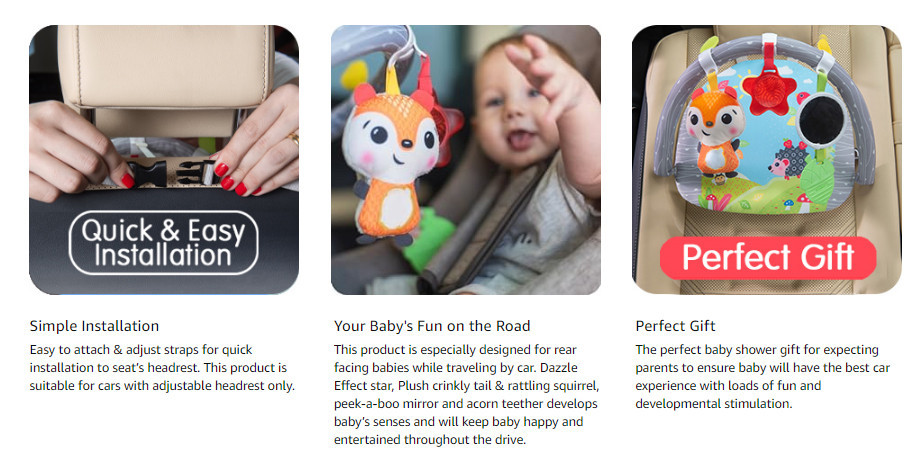 Benbat Car Seat Toys for Babies / Double Sided Rear Facing Carseat Toy ...