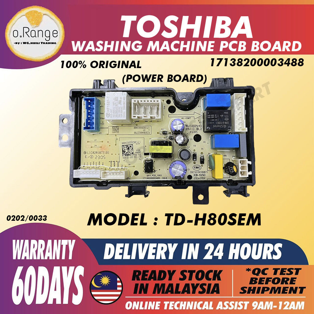 TD-H80SEM 17138200003488 TOSHIBA WASHING MACHINE POWER BOARD PCB BOARD ...