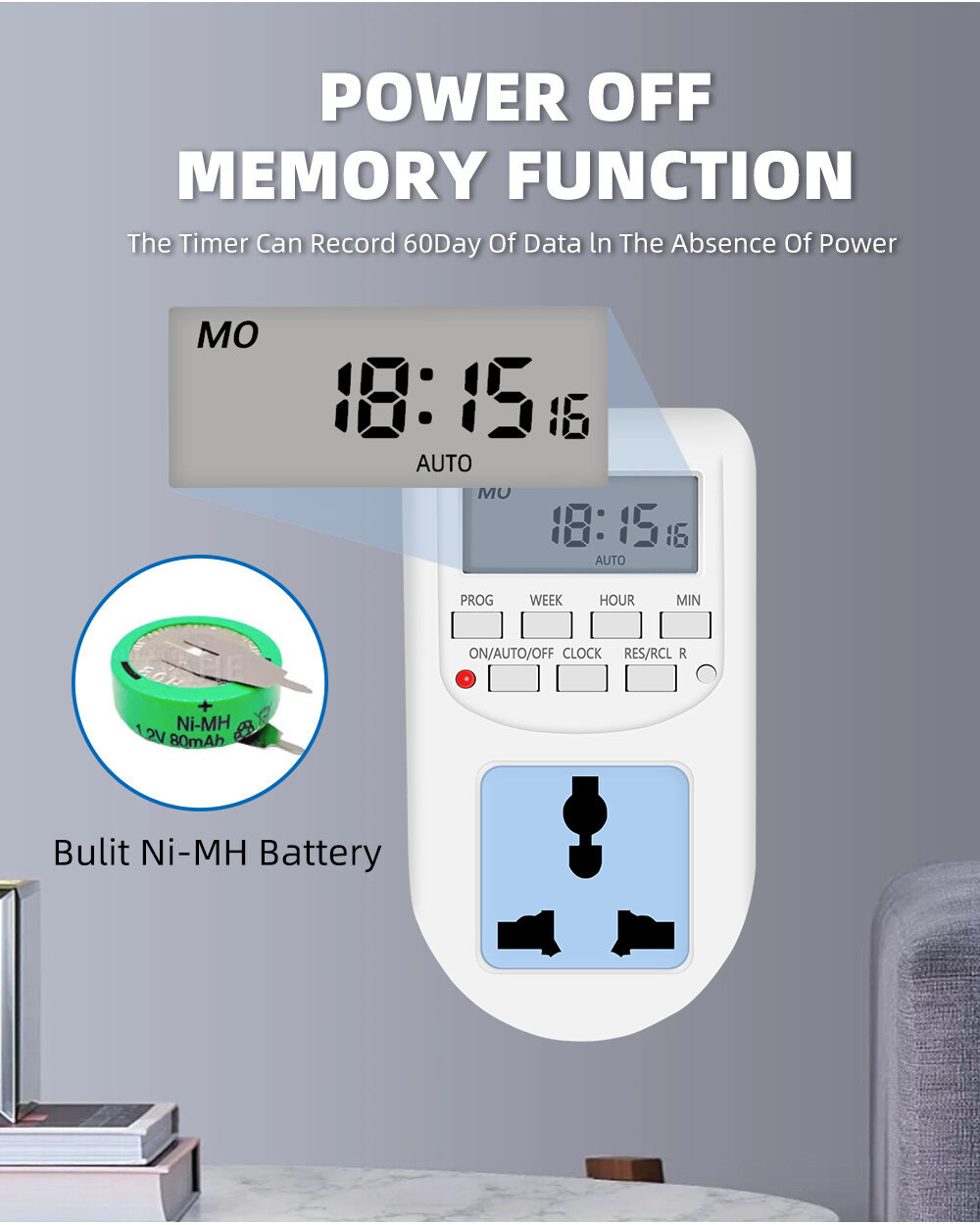 AL-06 Digital Timer Switch Universal UK EU US Socket Weekly Programmable Electronic Time Switch ...