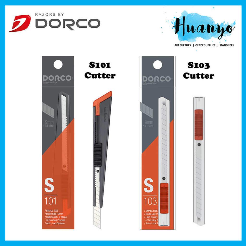 Dorco Stainless Steel Cutter 9MM S101/103 (Auto-Lock System) | Shopee ...