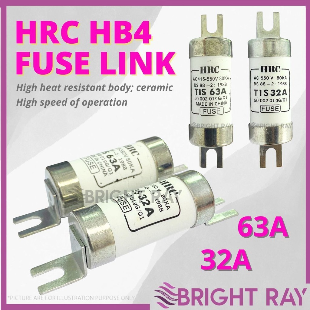 HRC HB4 FUSE LINK T1S 32A 63A 550V 80KA Cut Out Fuse Ceramic Fuse Link ...