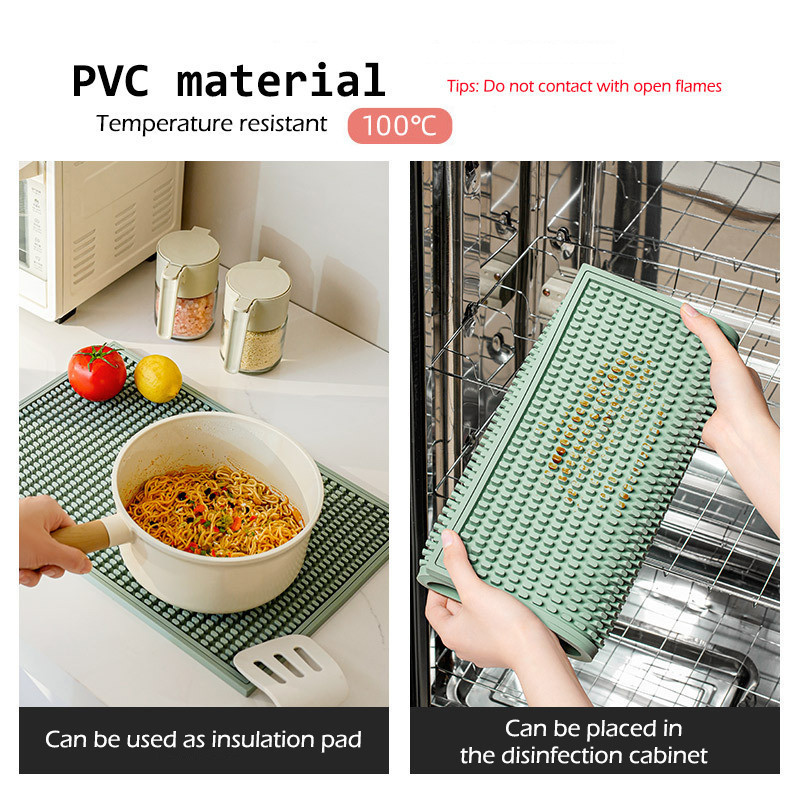 Anti-slip Bottom Dish Drying Mat for Kitchen Counter, Dish Drainer ...