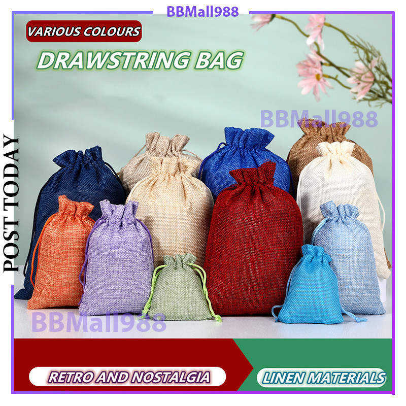 Cute Drawstring Bag Pouch Bag Jute Bag Jewellery Bag Gift Bag Linen ...