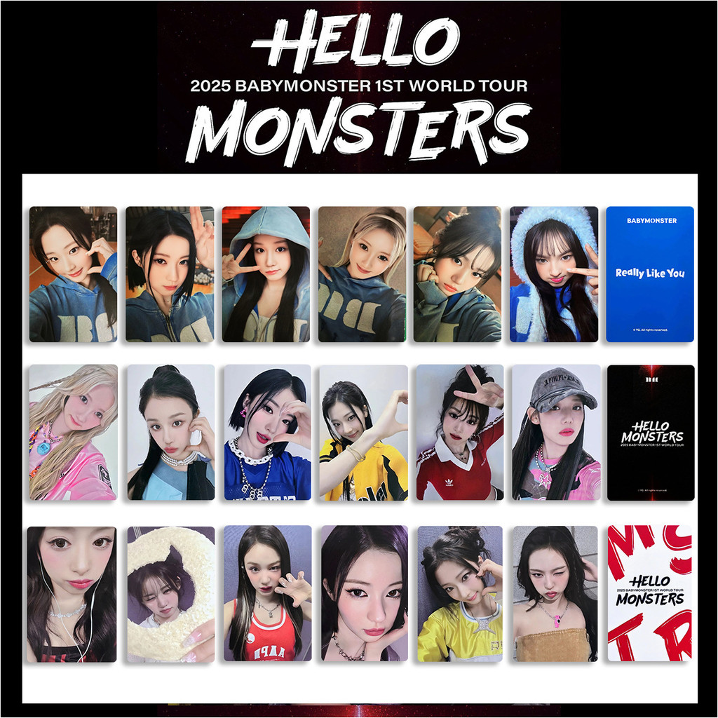 Kpop Idol BABYMONSTER WORLD TOUR Photocards HELLO MONSTERS Card | Shopee Malaysia
