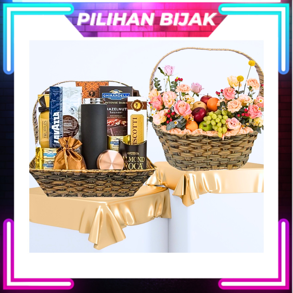 Rattan Basket Fruit Basket Raga Rattan Bakul Hamper Bakul Buah Basket ...