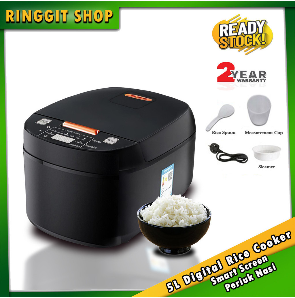 Ringgit Shop Digital Rice Cooker 5L Multifunction Smart Screen Periuk Nasi Elektrik Non-Stick ...