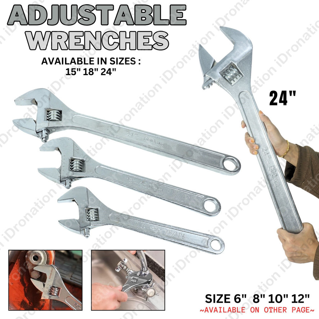 15" 18" 24" Inch Adjustable Spanner Wrench Automotive Hand Repair Tool ...