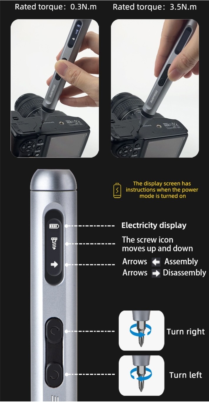 Precision Electric Screwdriver Set Silent and Durable Type-C Fast ...