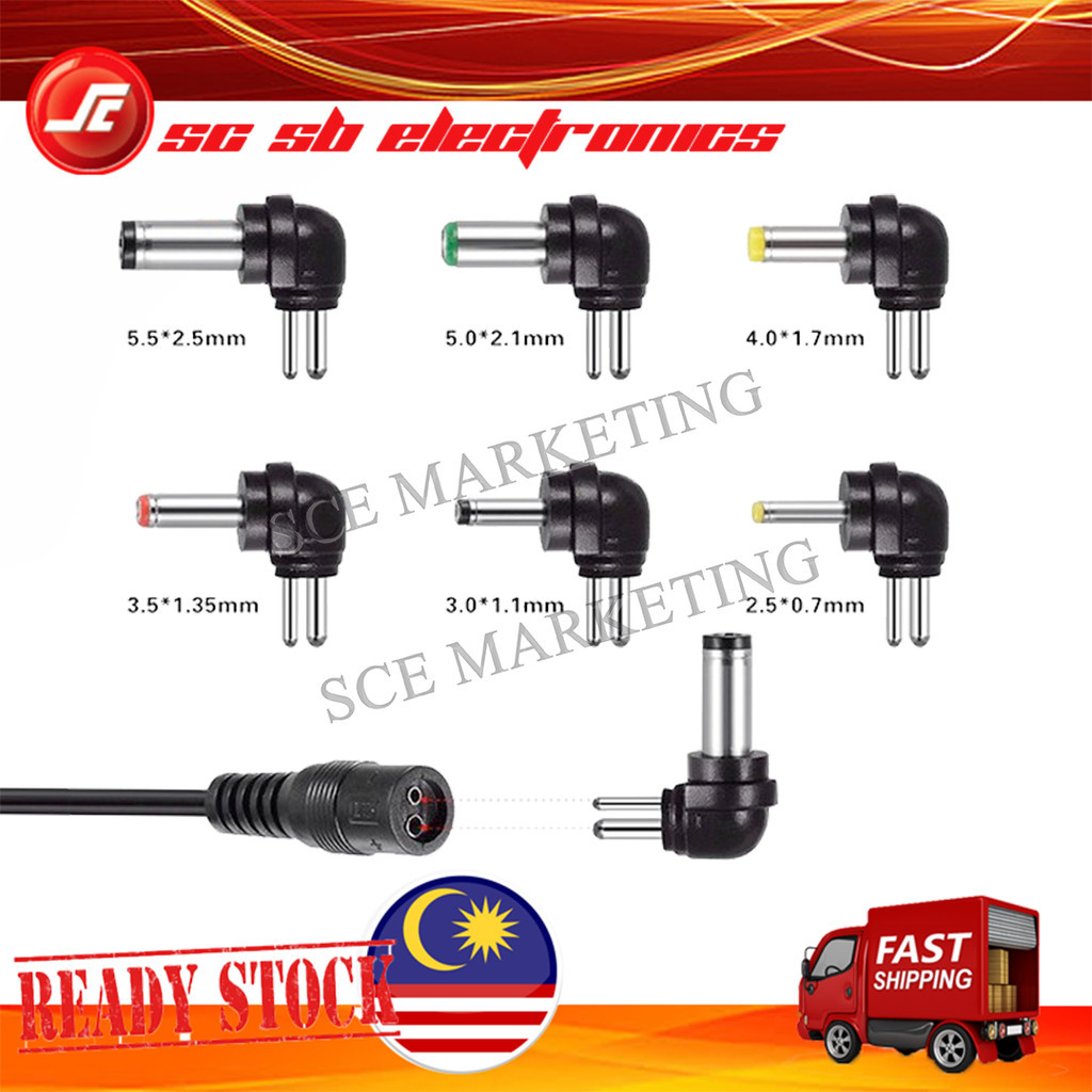 6 IN 1 MULTIFUNCTION UNIVERSAL AC/DC 30W POWER ADAPTER CENTRE POSITIVE ...