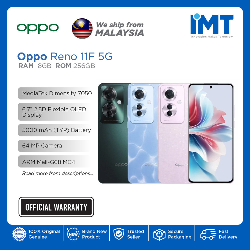 OPPO Reno11 F 5G Smartphone | Mediatek Dimensity 7050 | 6.73" AMOLED ...